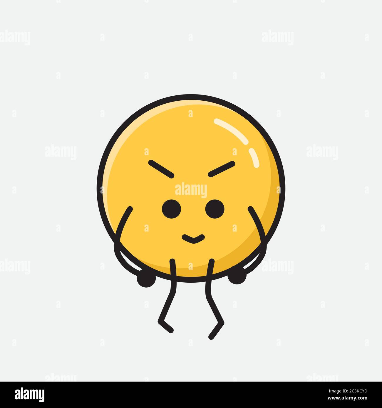 An illustration of Cute Yellow Emoticon Mascot Vector Character in Flat ...