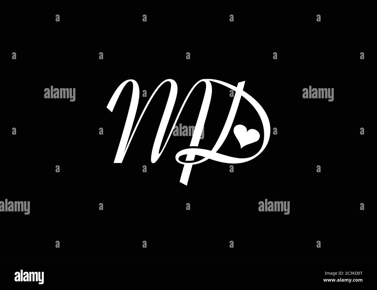 Initial Monogram Letter M D Logo Design Vector Template. M D Letter ...