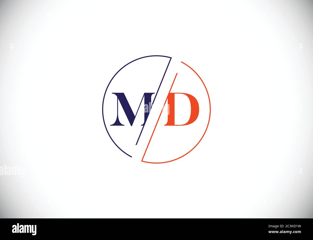 Initial Monogram Letter M D Logo Design Vector Template. M D Letter ...