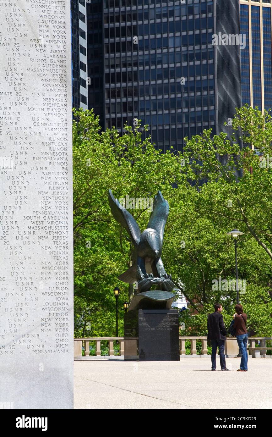World War 2 Monument in Battery Park, Lower Manhattan, New York City ...