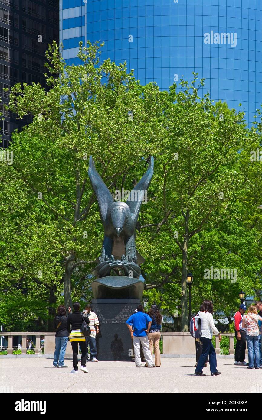 World War 2 Monument in Battery Park, Lower Manhattan, New York City ...