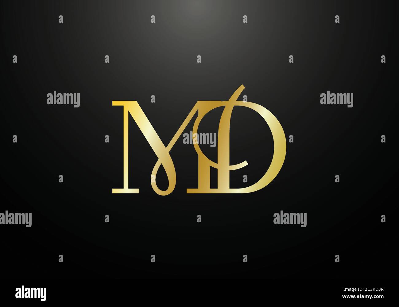 Initial Monogram Letter M D Logo Design Vector Template. M D Letter ...