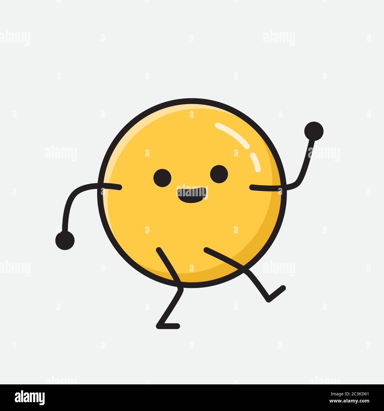 An illustration of Cute Yellow Emoticon Mascot Vector Character in Flat ...