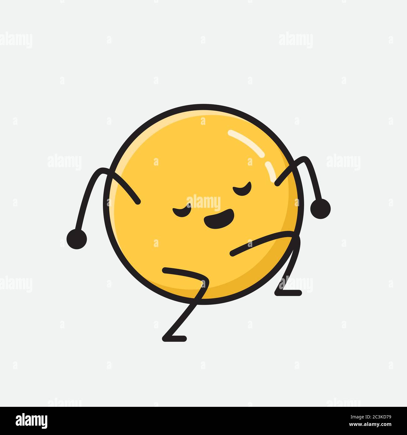 An illustration of Cute Yellow Emoticon Mascot Vector Character in Flat ...