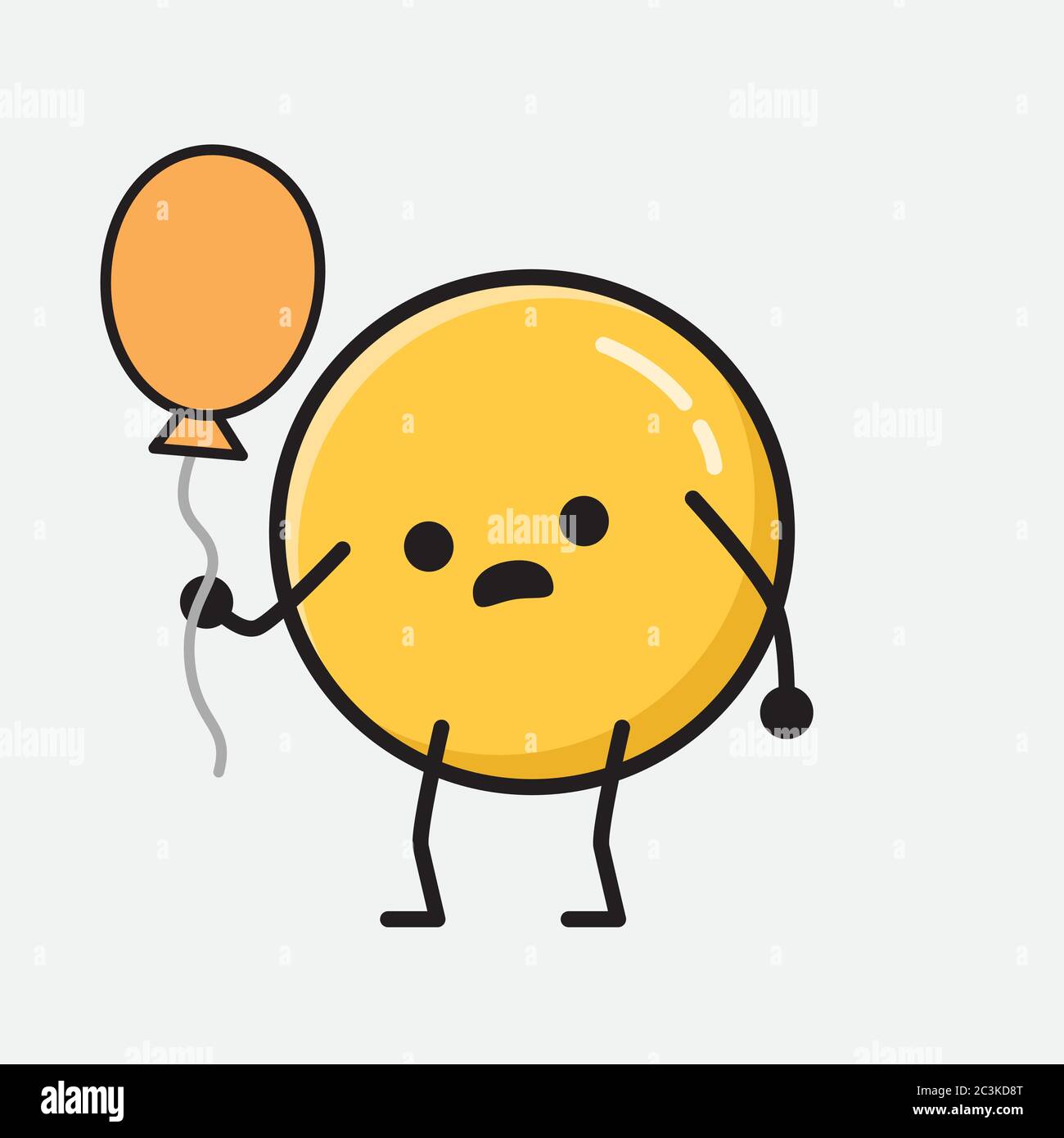 An illustration of Cute Yellow Emoticon Mascot Vector Character in Flat ...