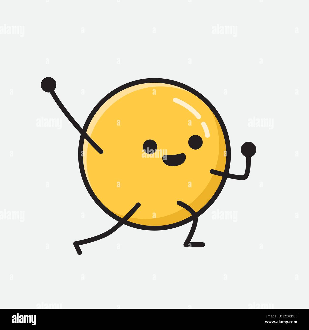 An illustration of Cute Yellow Emoticon Mascot Vector Character in Flat ...