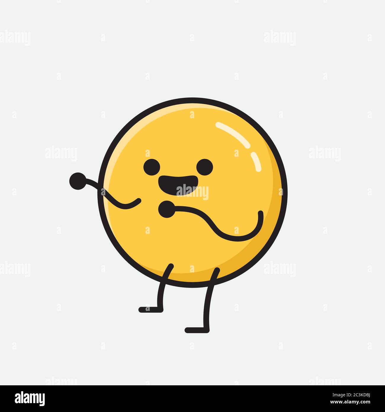 An illustration of Cute Yellow Emoticon Mascot Vector Character in Flat ...