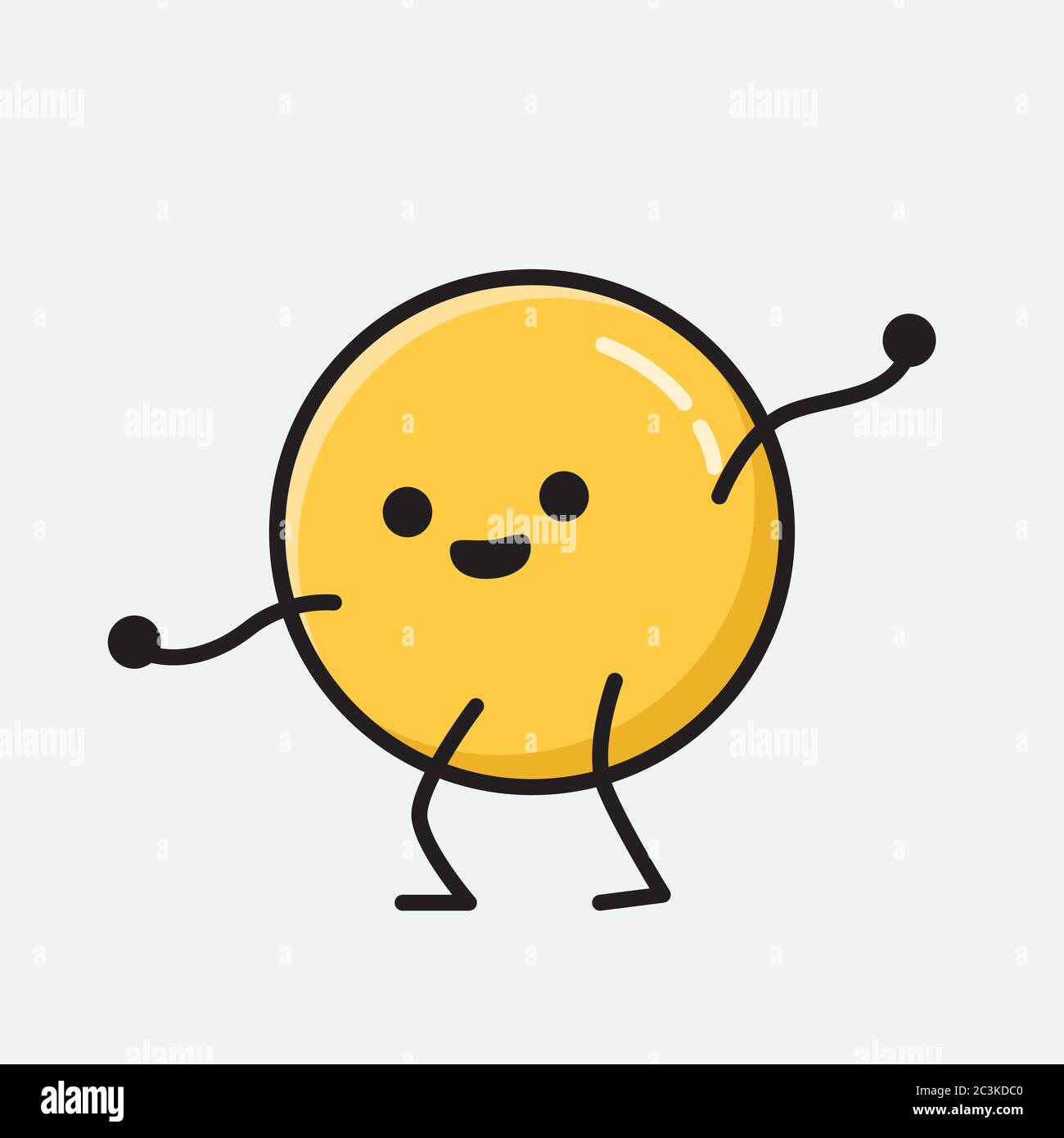An illustration of Cute Yellow Emoticon Mascot Vector Character in Flat ...
