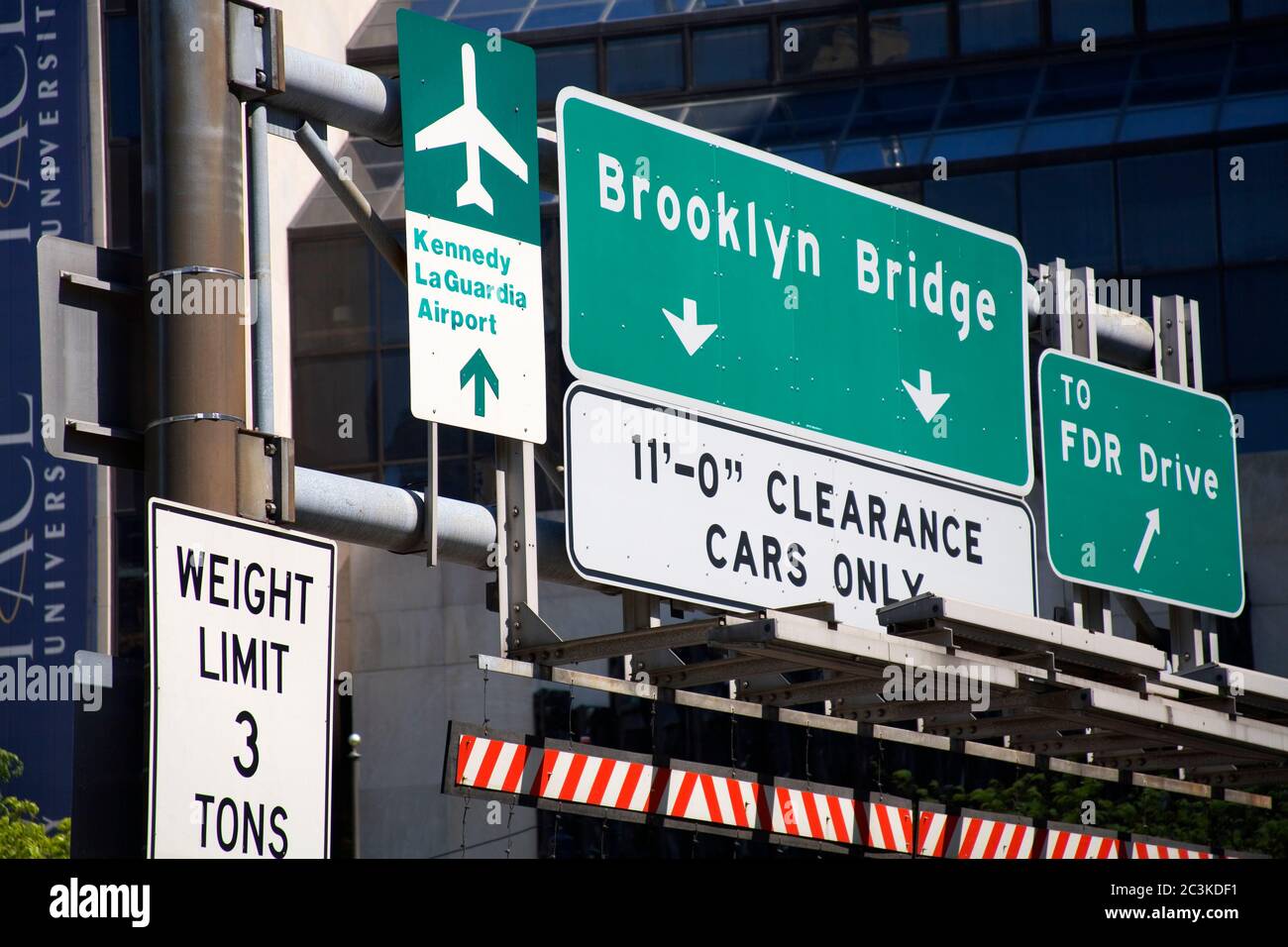 Road Signs in Lower Manhattan, New York City, New York, USA Stock Photo ...