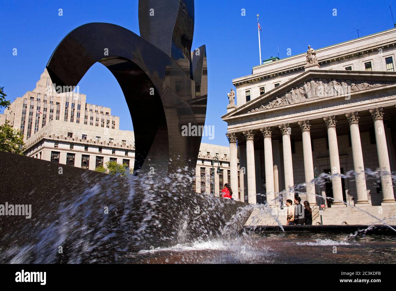 Supreme Court & Foley Square Fountain, Lower Manhattan, New York City ...