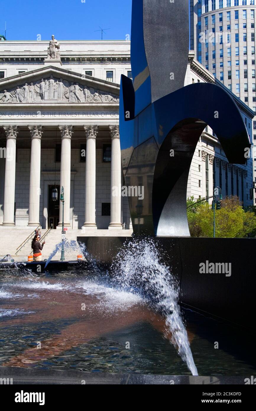 Supreme Court & Foley Square Fountain, Lower Manhattan, New York City ...