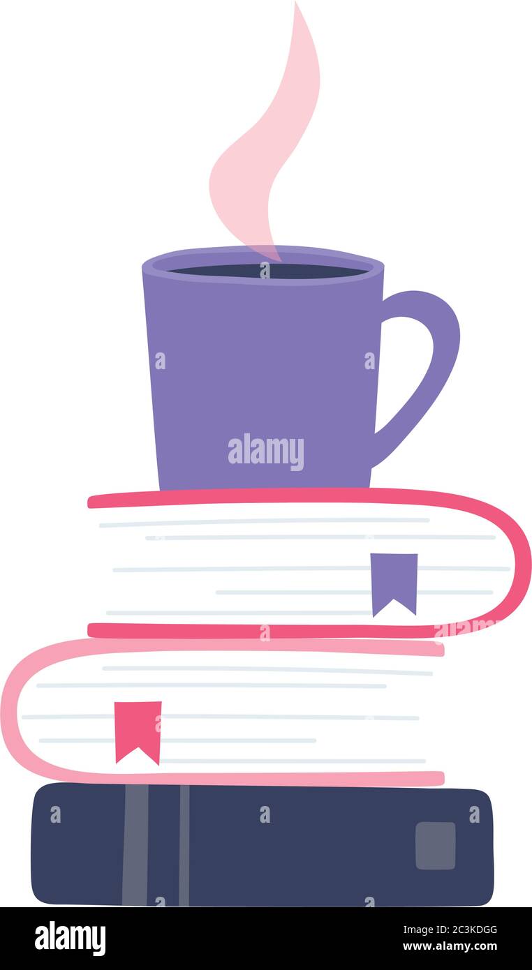 online training, coffee cup on books stacked, education and courses ...