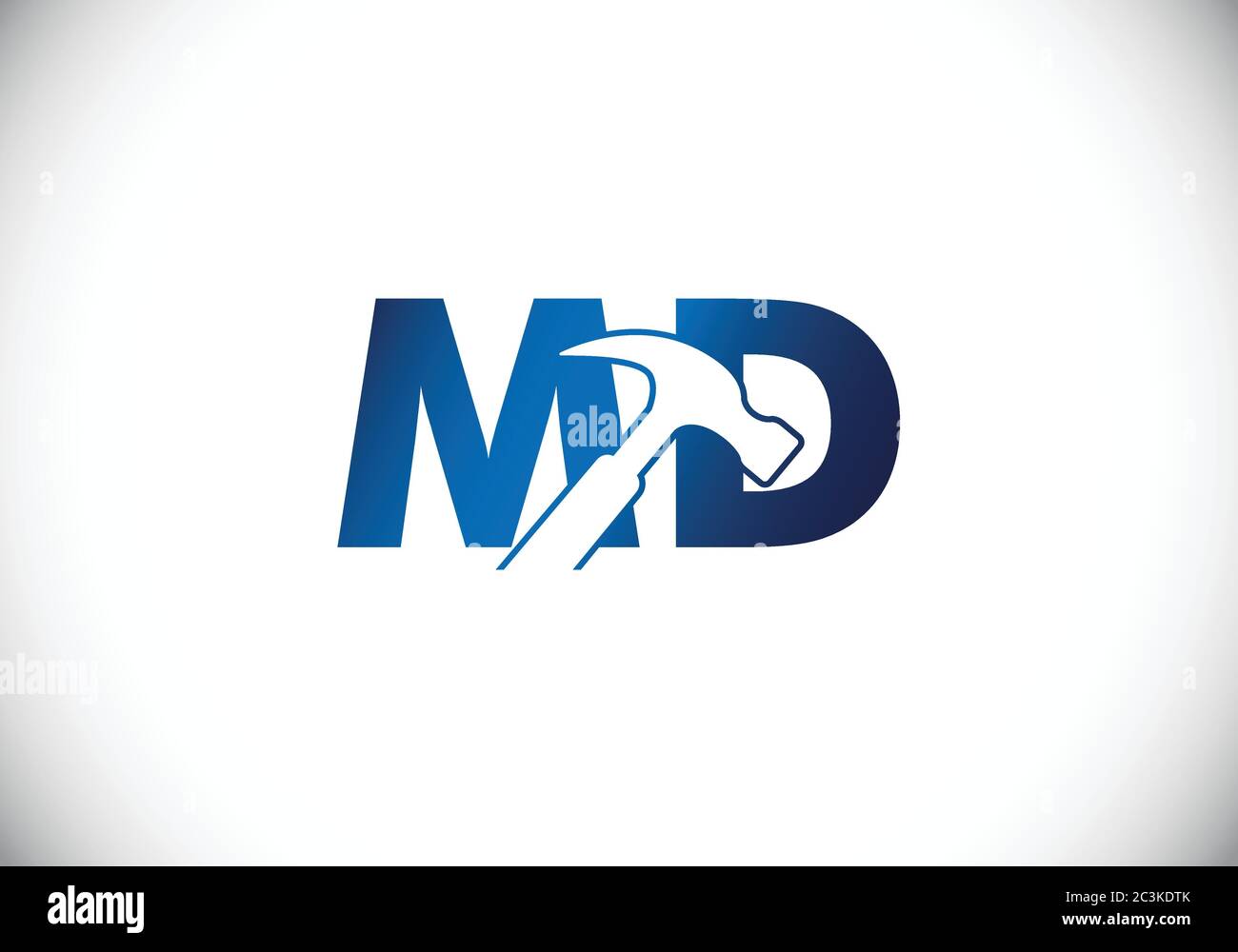 Initial Monogram Letter M D Logo Design Vector Template. M D Letter ...