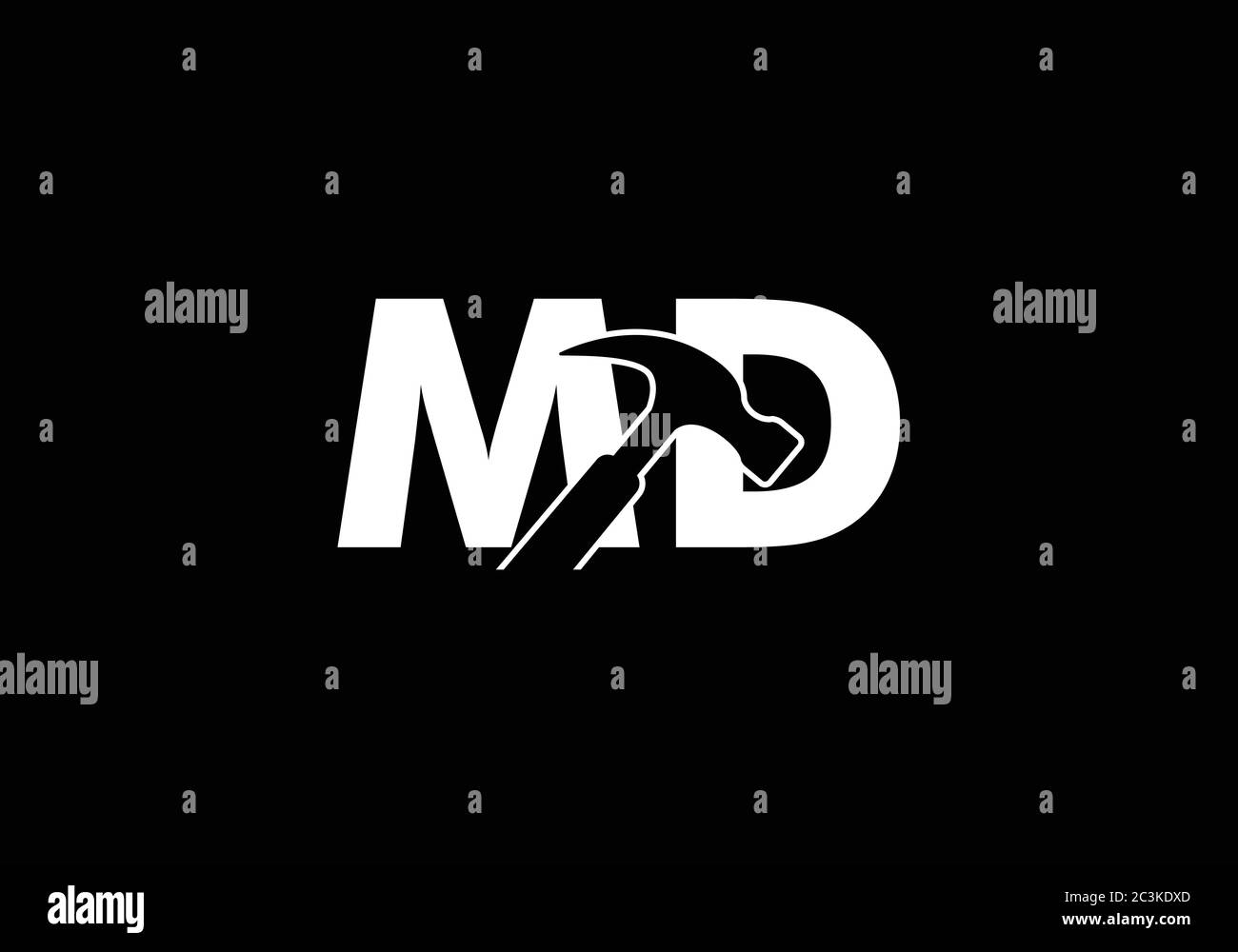 Initial Monogram Letter M D Logo Design Vector Template. M D Letter ...