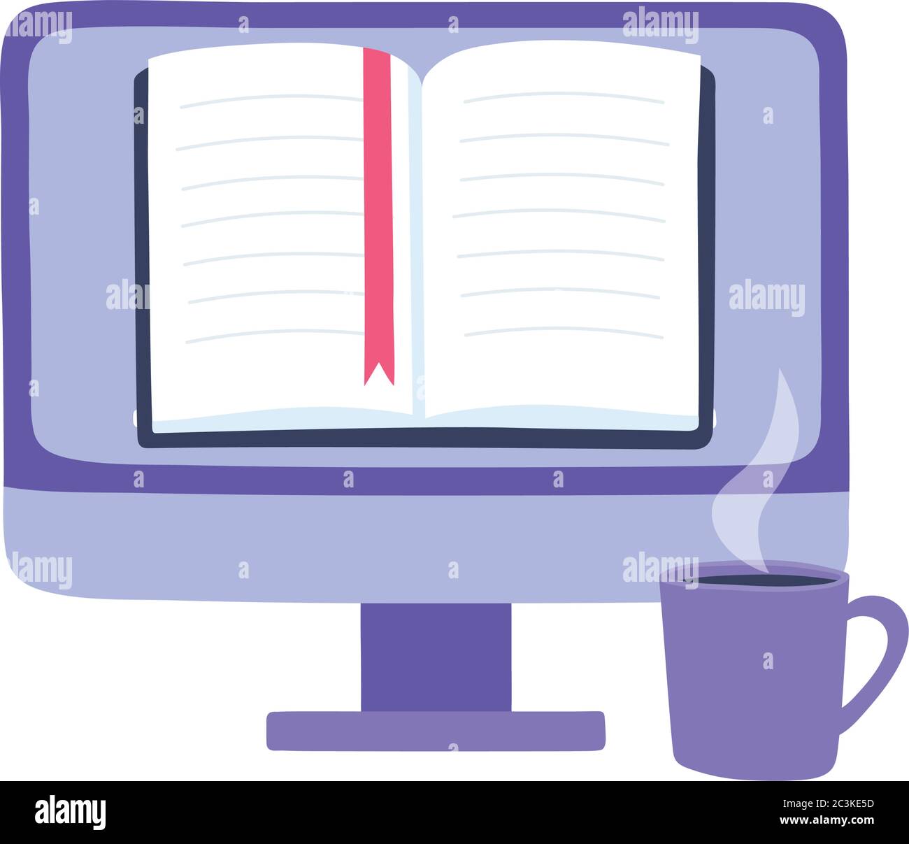 online training, computer ebook and coffee cup, education and courses ...