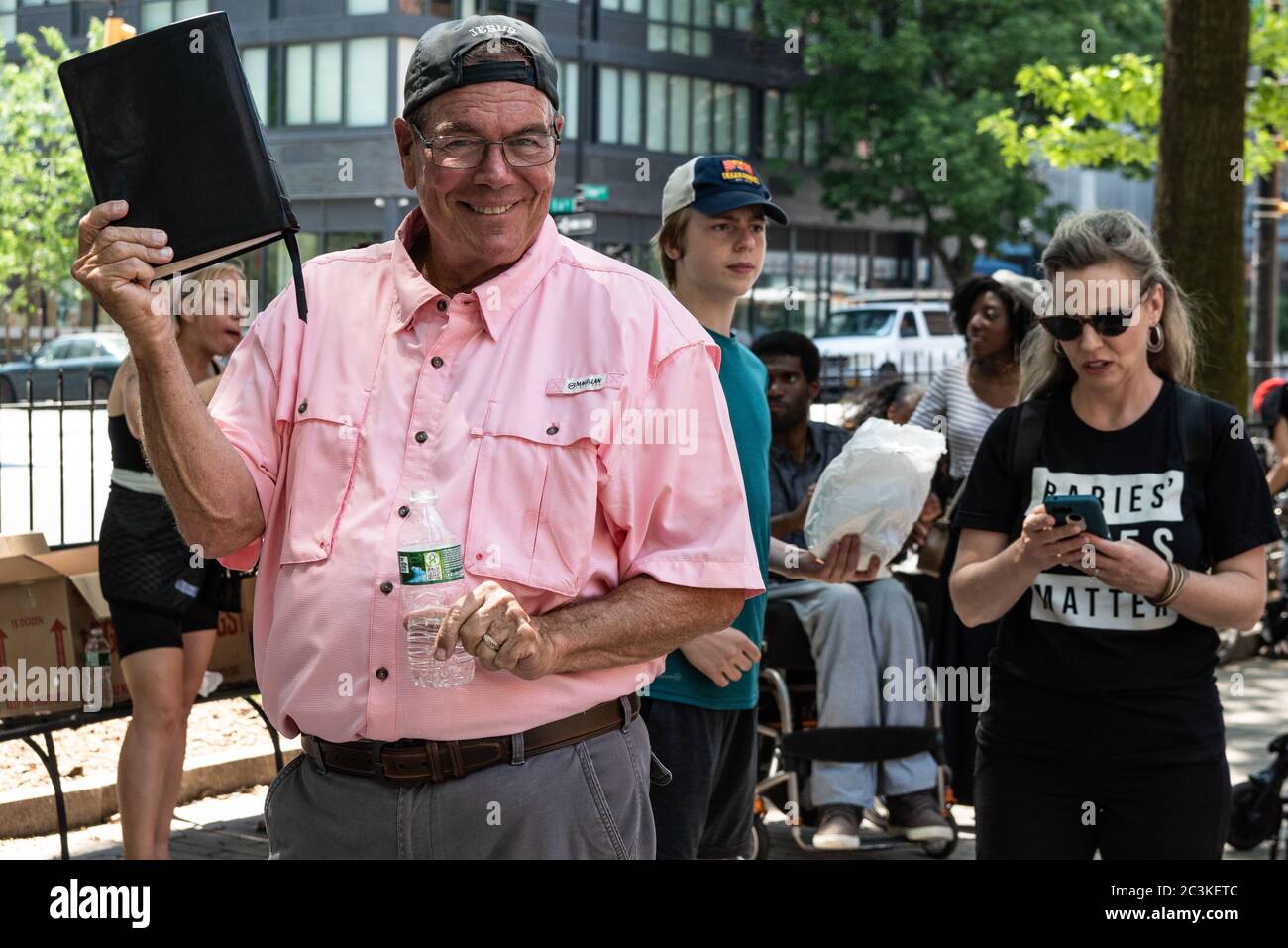 Far-right minister Flip Benham (pink shirt), who was featured in the ...