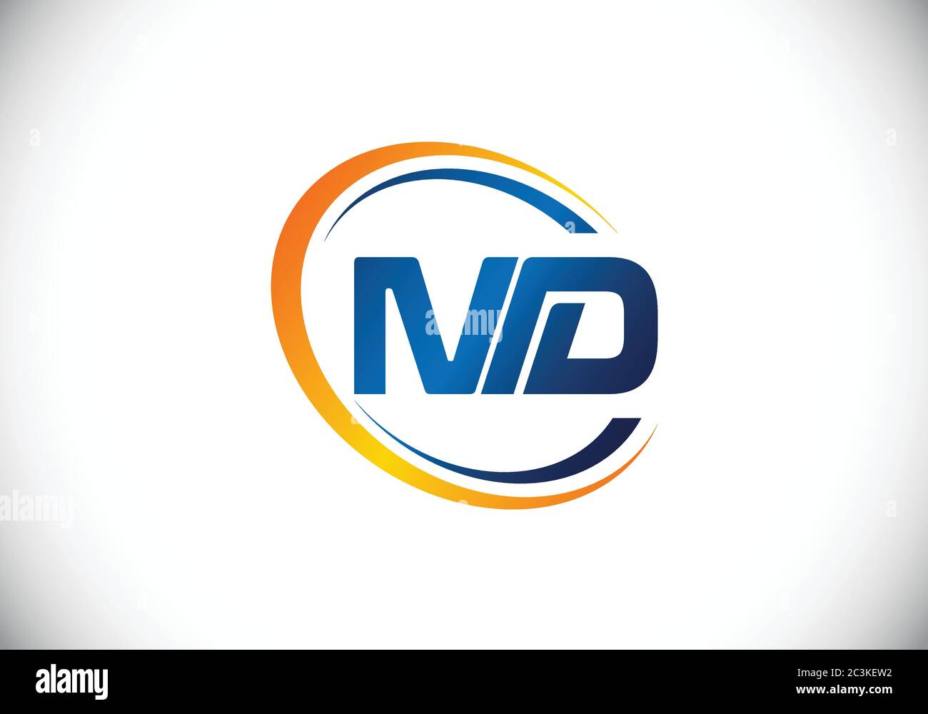 Initial Monogram Letter M D Logo Design Vector Template. M D Letter ...