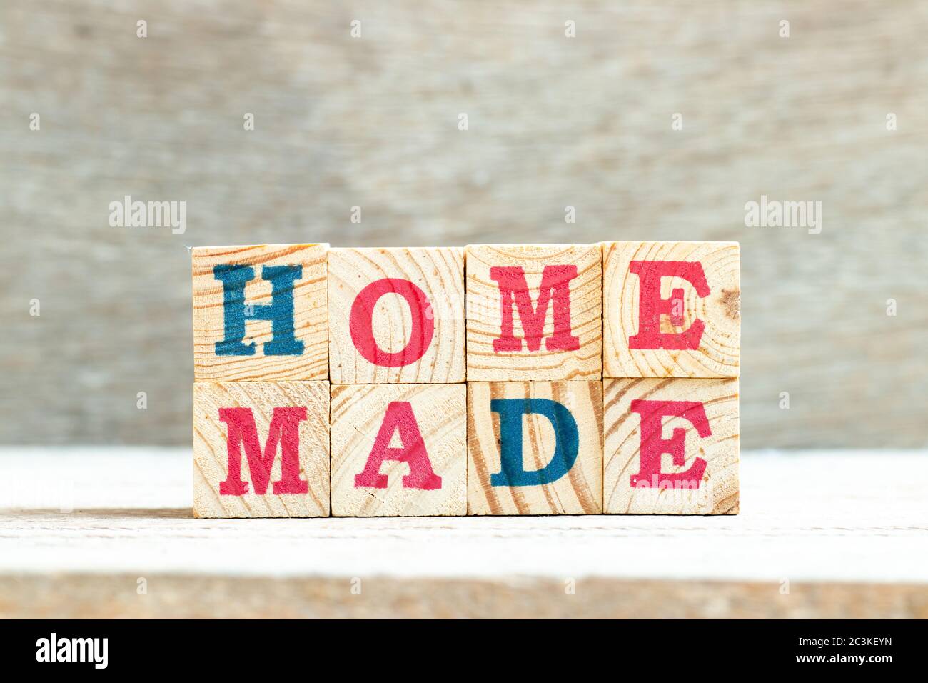 Alphabet letter in word homemade on wood background Stock Photo - Alamy