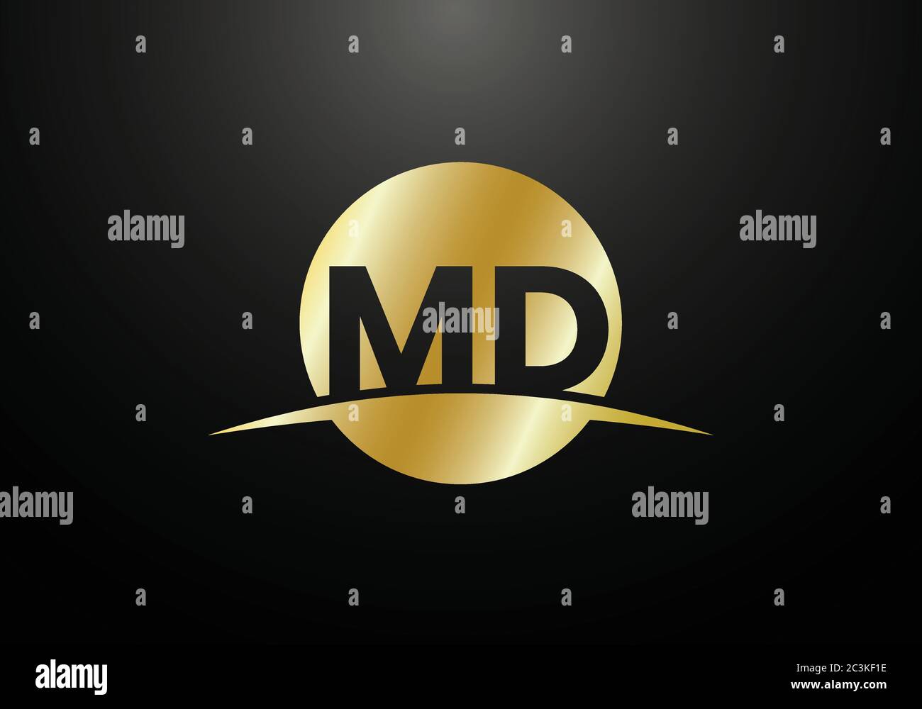 Initial Monogram Letter M D Logo Design Vector Template. M D Letter ...