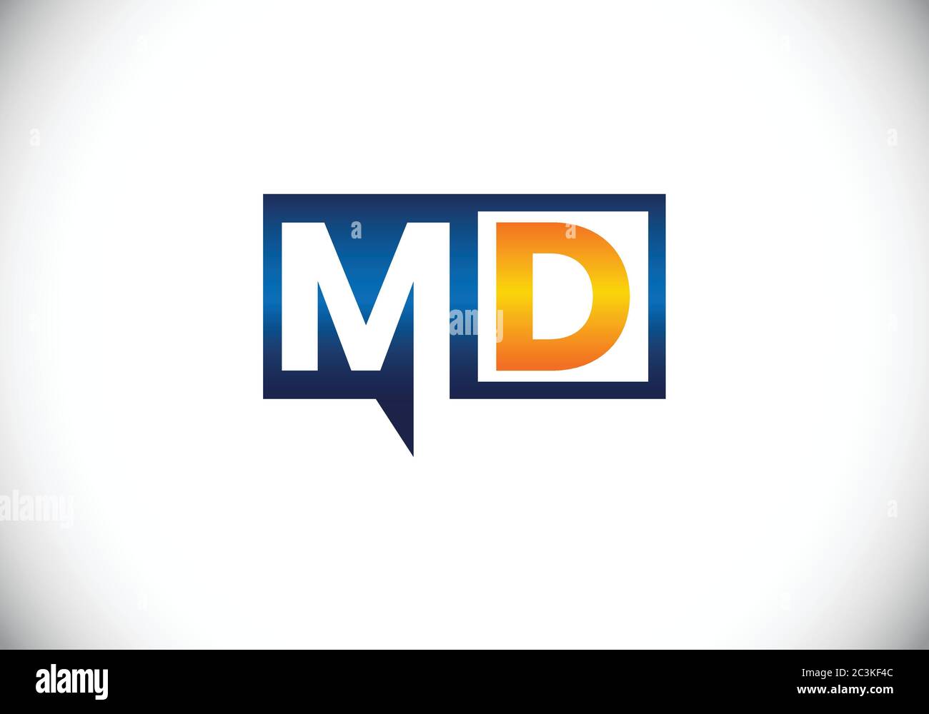 Initial Monogram Letter M D Logo Design Vector Template. M D Letter ...