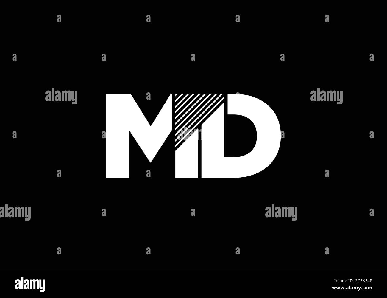 Initial Monogram Letter M D Logo Design Vector Template. M D Letter ...