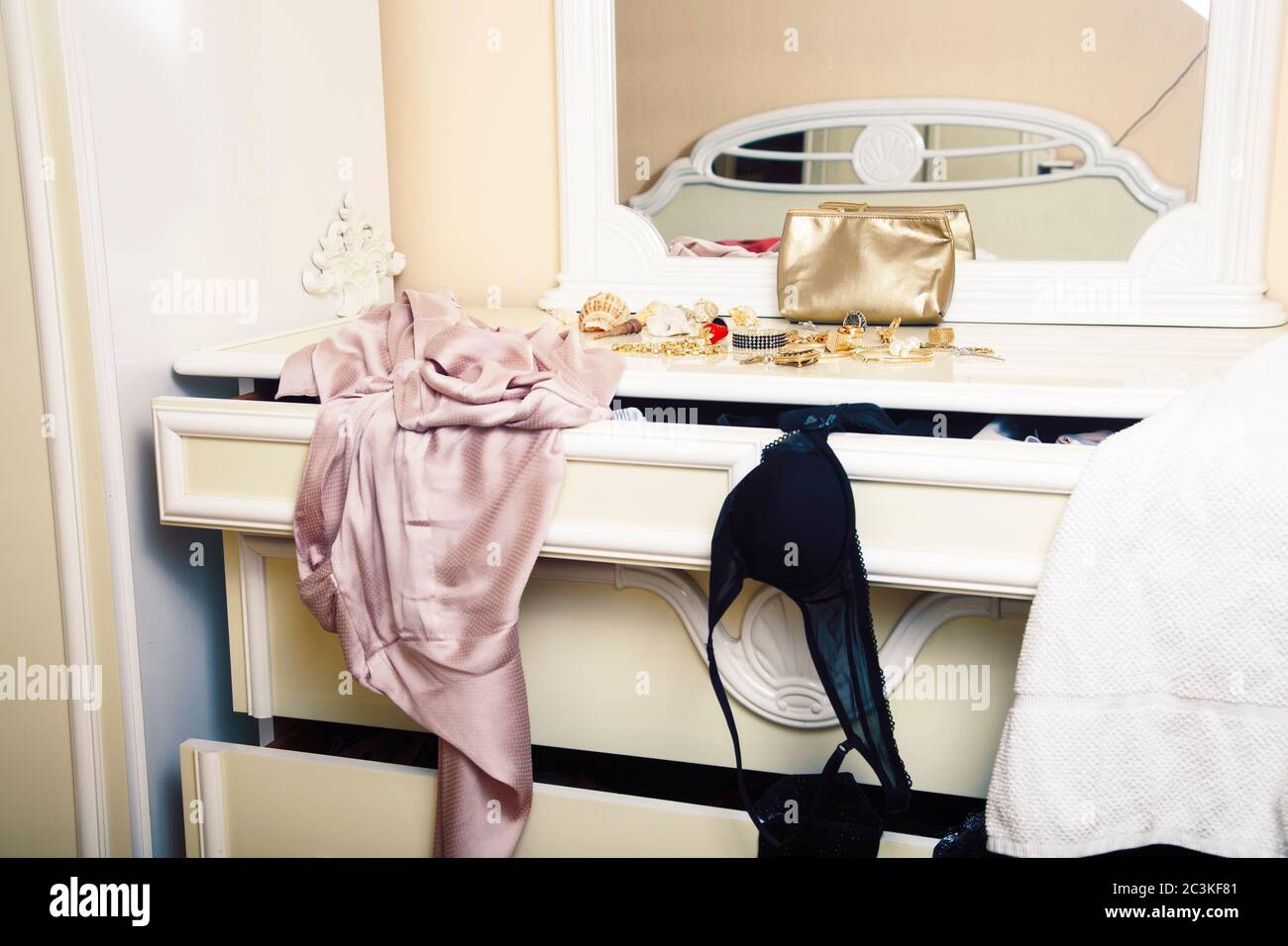 Mess in wardrobe and dressing room hi-res stock photography and images ...