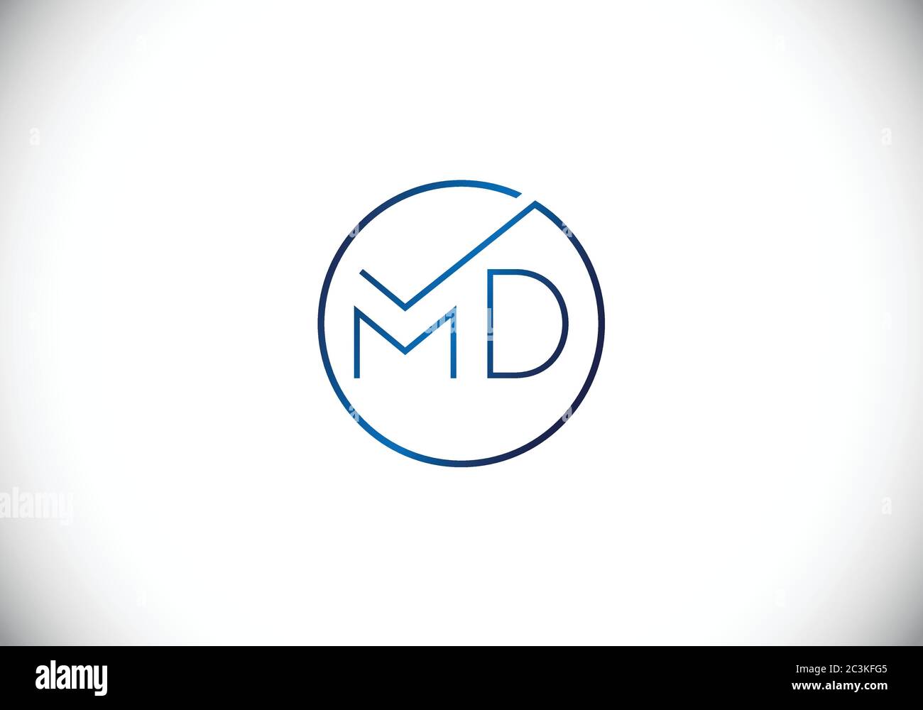 Initial Monogram Letter M D Logo Design Vector Template. M D Letter ...