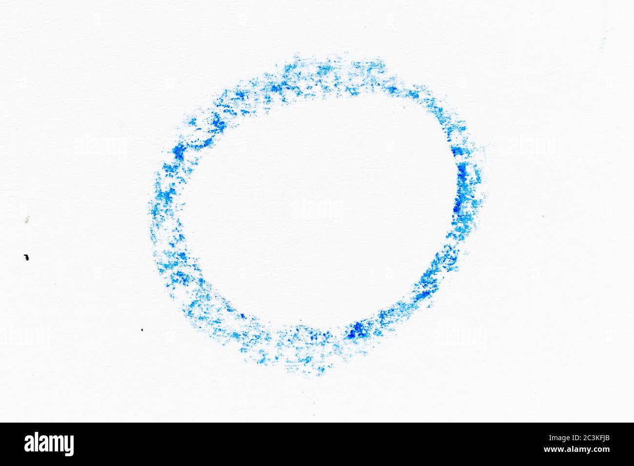 Blue color oil pastel drawing in circle or round shape on white paper ...