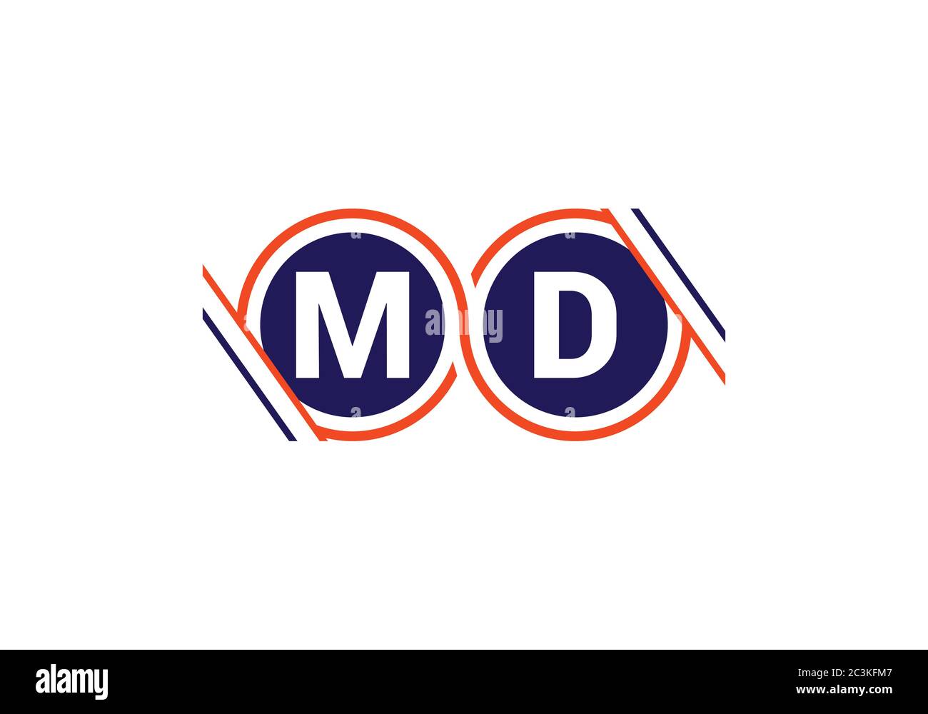 Initial Monogram Letter M D Logo Design Vector Template. M D Letter ...