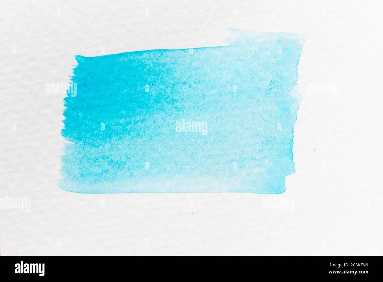 Blue color watercolor handdrawing as line brush on white paper ...