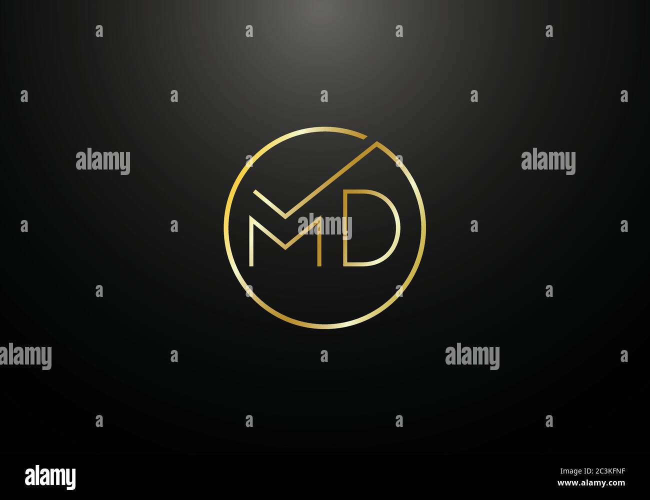 Initial Monogram Letter M D Logo Design Vector Template. M D Letter ...