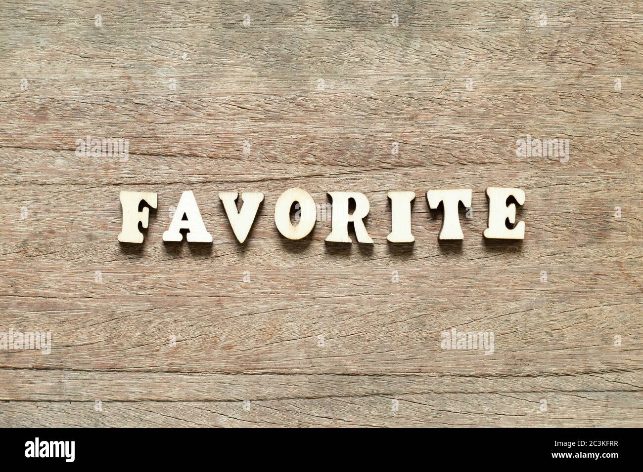 Alphabet letter block in word favorite on wood background Stock Photo ...