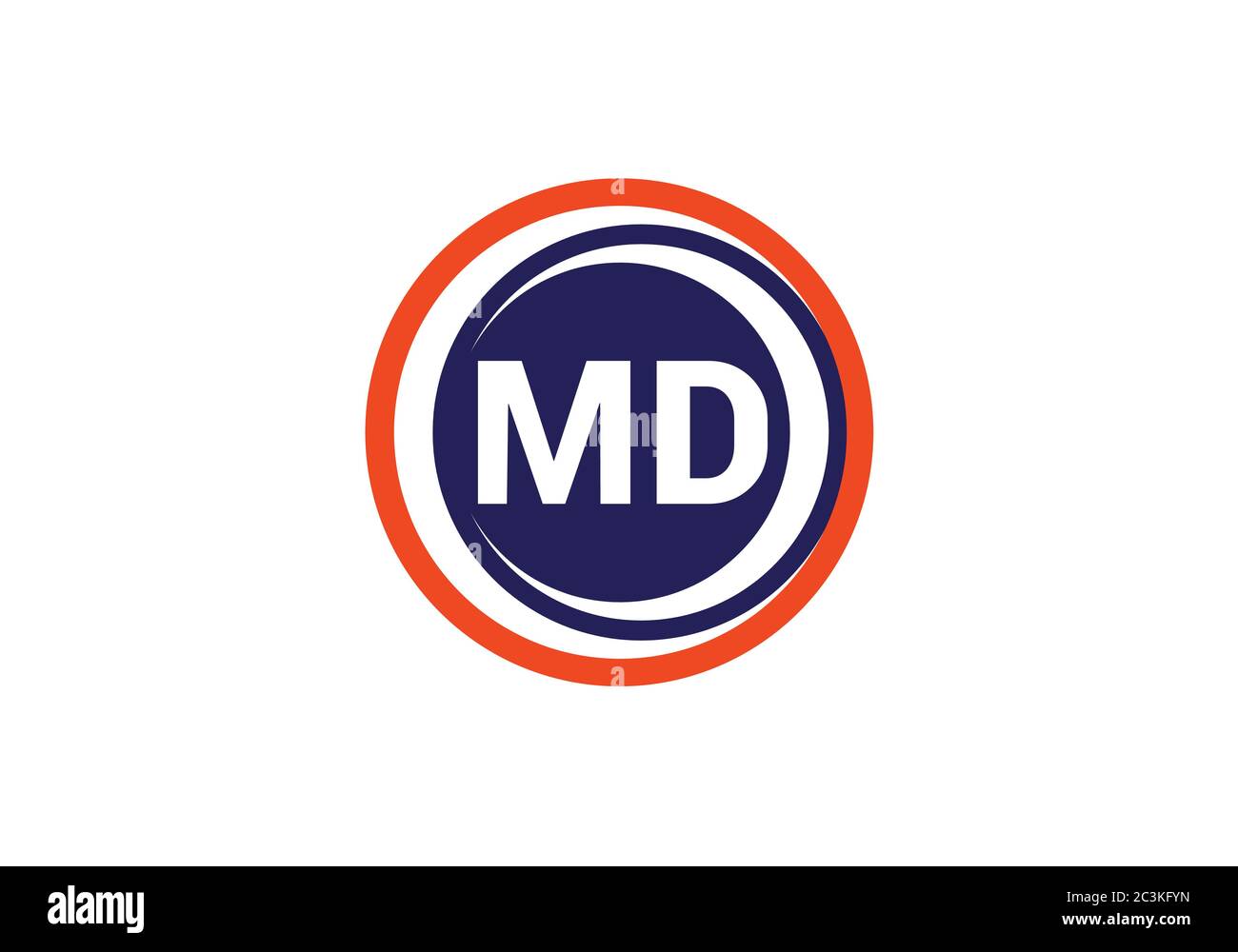 Initial Monogram Letter M D Logo Design Vector Template. M D Letter ...