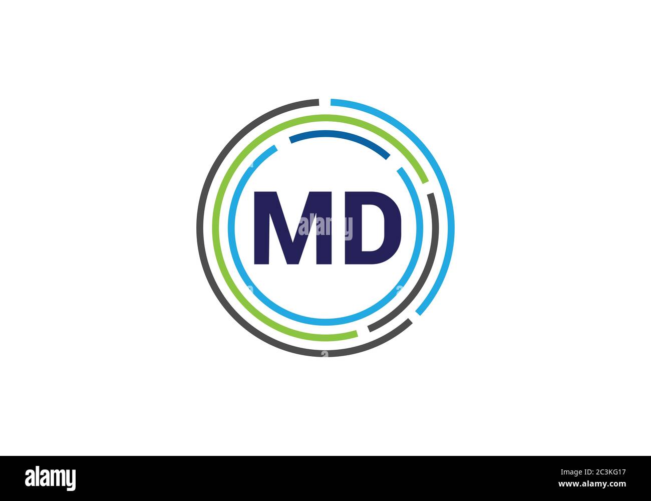 Initial Monogram Letter M D Logo Design Vector Template. M D Letter ...