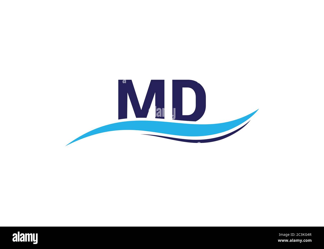 Initial Monogram Letter M D Logo Design Vector Template. M D Letter ...