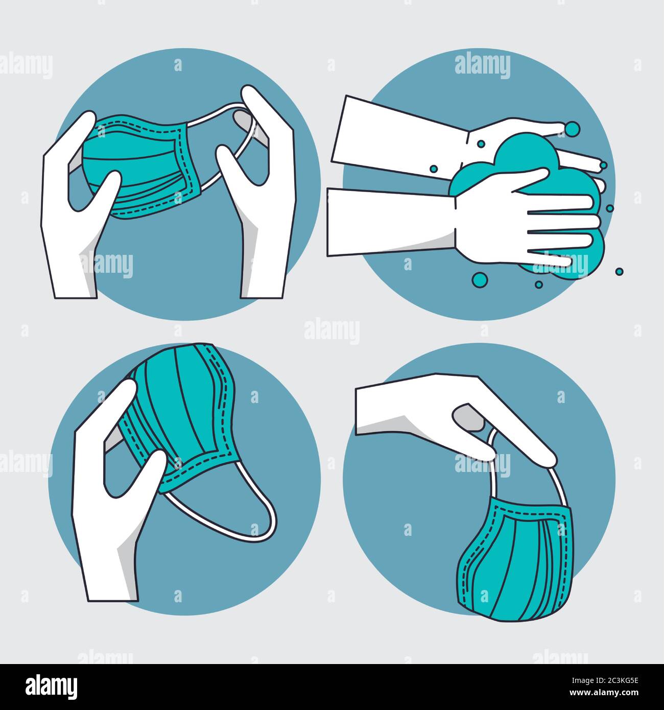 how to remove surgical mask safely infographic vector illustration ...