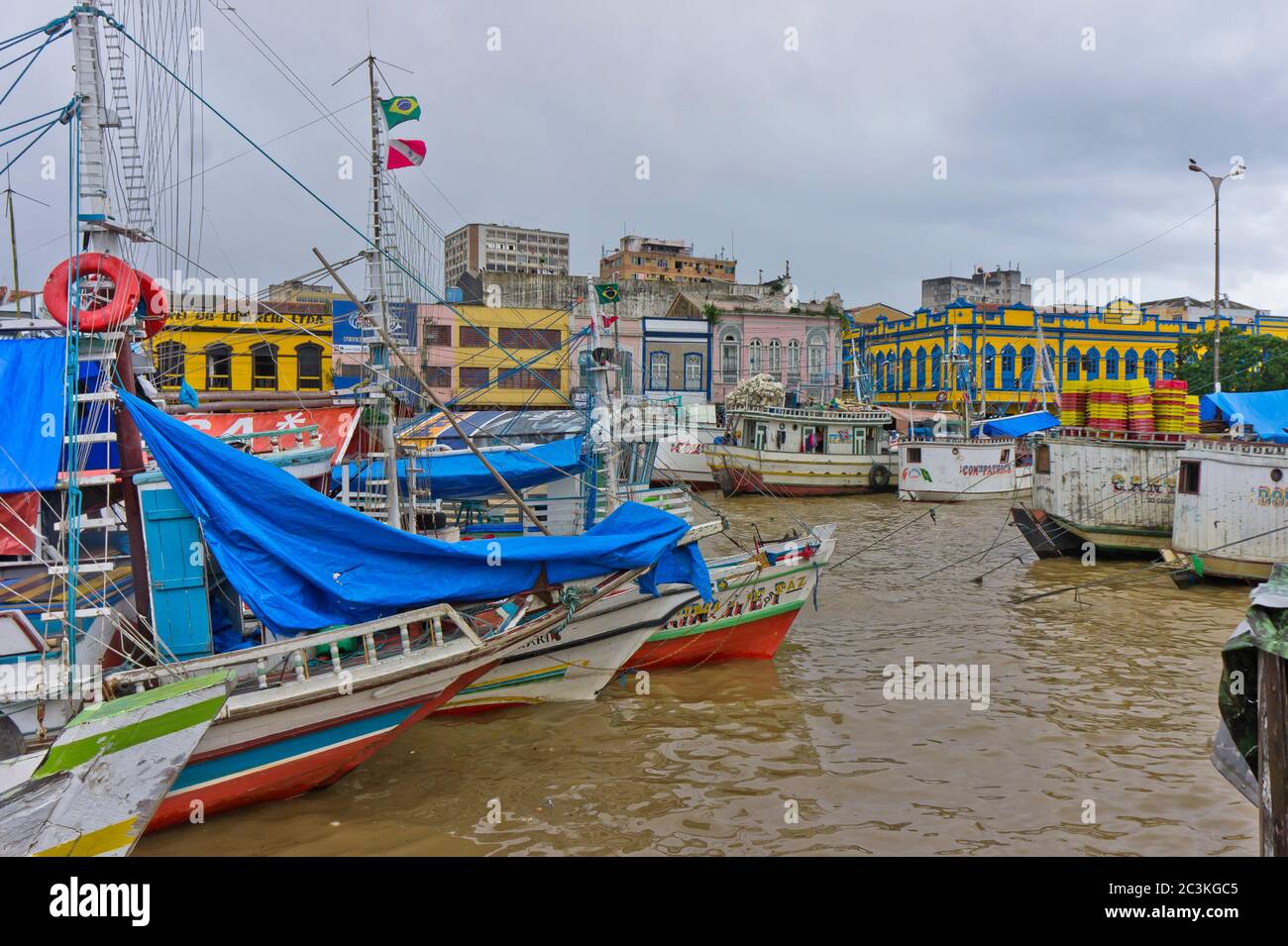 Old city port view Belem, Amazon Basin, Brazil, South America Stock ...