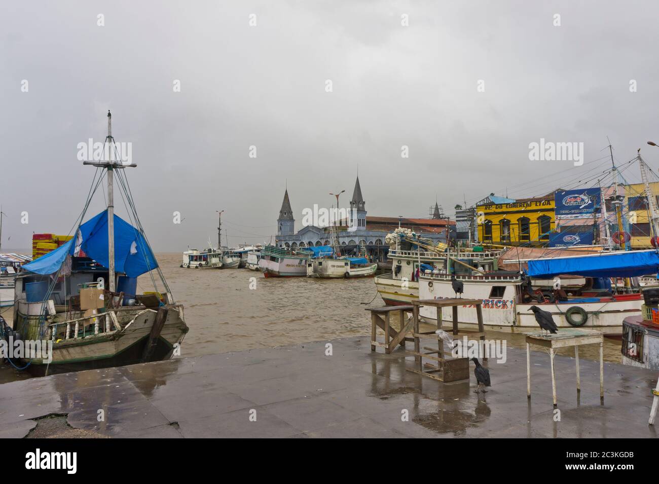 Old city port view Belem, Amazon Basin, Brazil, South America Stock ...