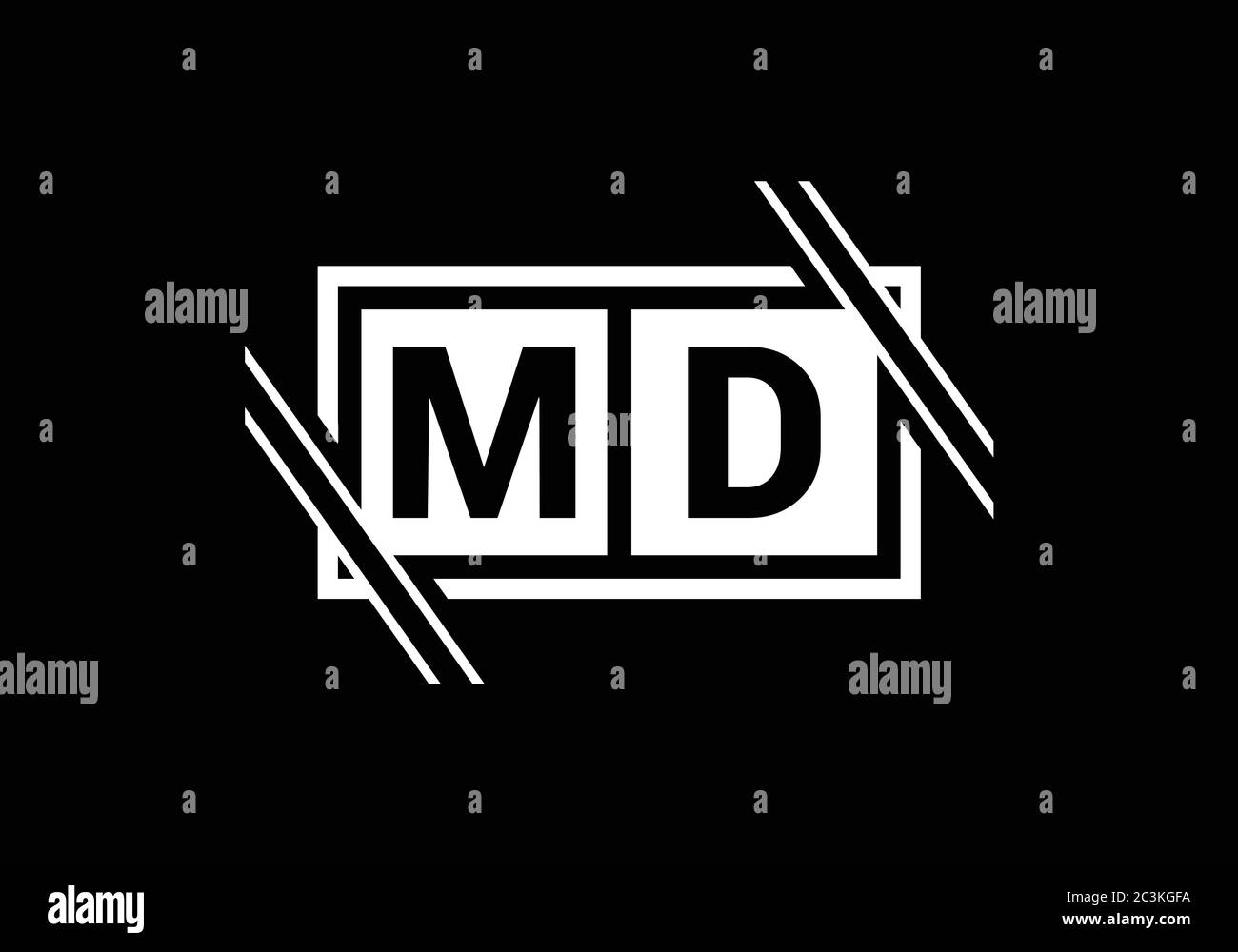 Initial Monogram Letter M D Logo Design Vector Template. M D Letter ...