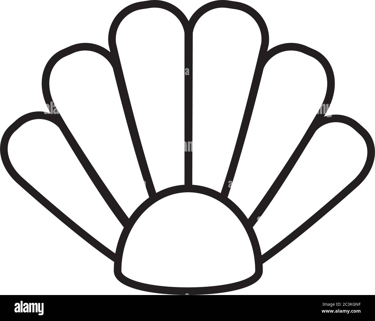 shell line style icon design Sea life ecosystem fauna and ocean theme ...