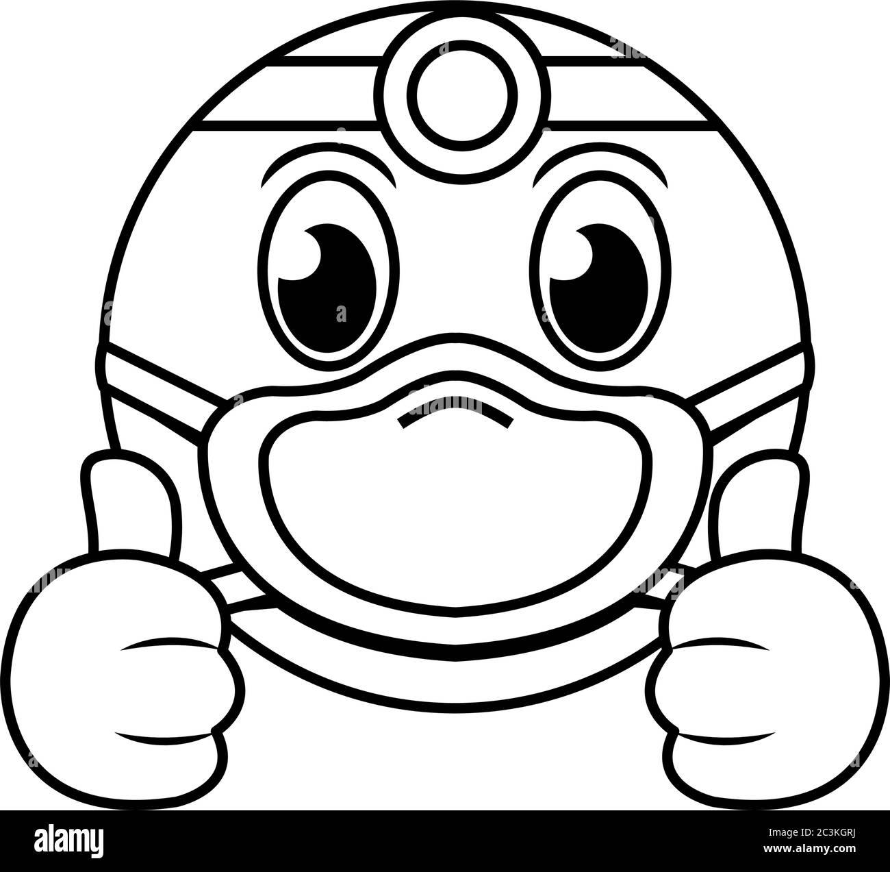doctor emoji with mask line style icon design of medical care and covid ...