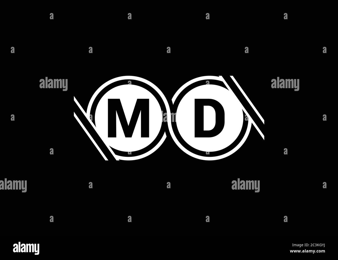 Initial Monogram Letter M D Logo Design Vector Template. M D Letter ...