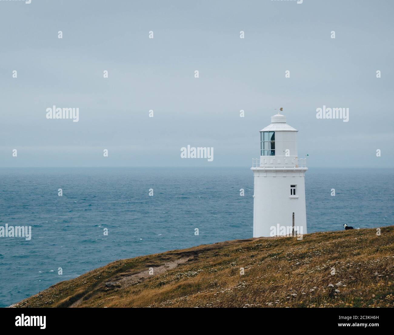 Trevose Head Lighthouse in England with a beautiful view of an ocean ...