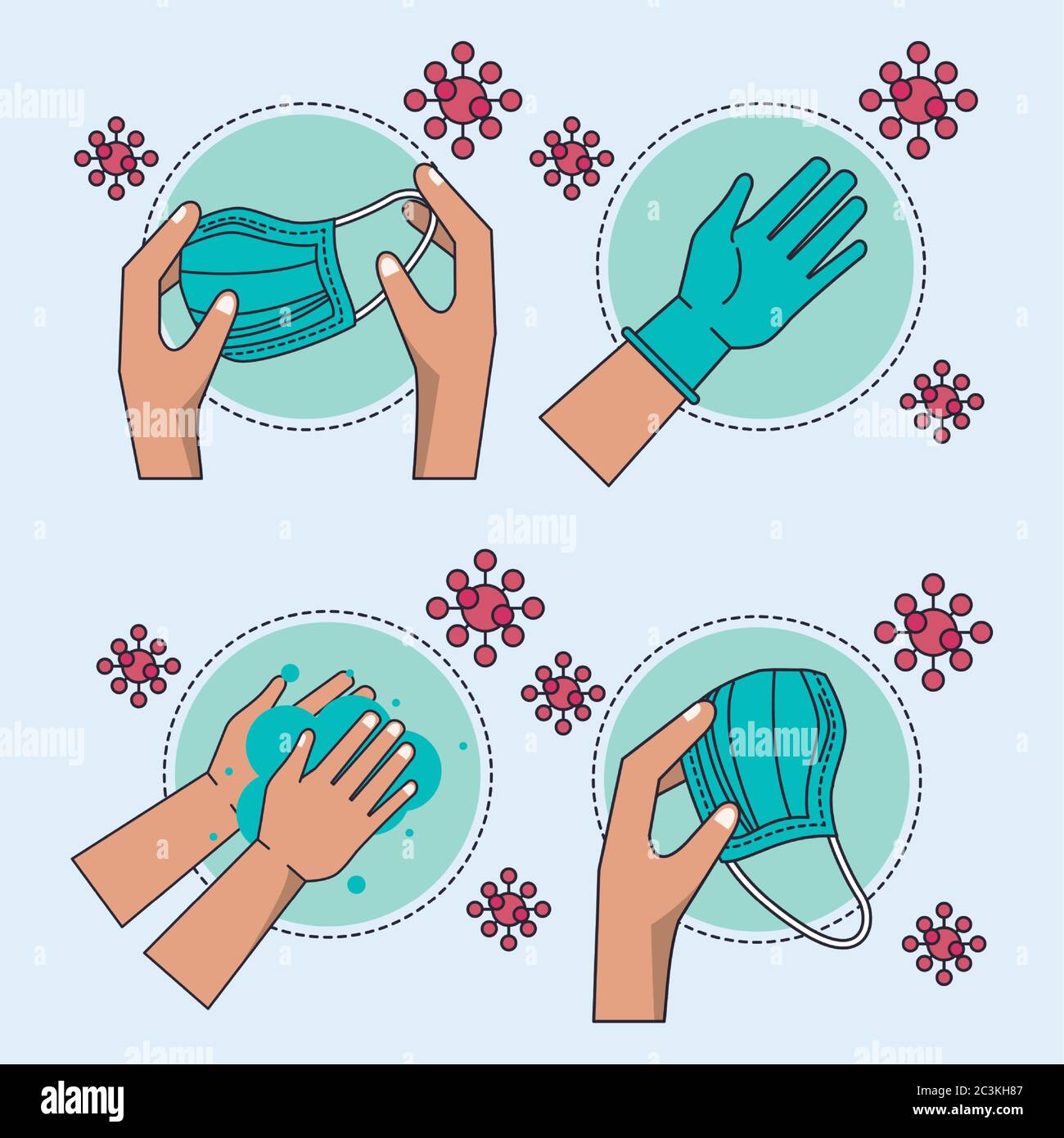 how to remove surgical mask safely infographic vector illustration ...