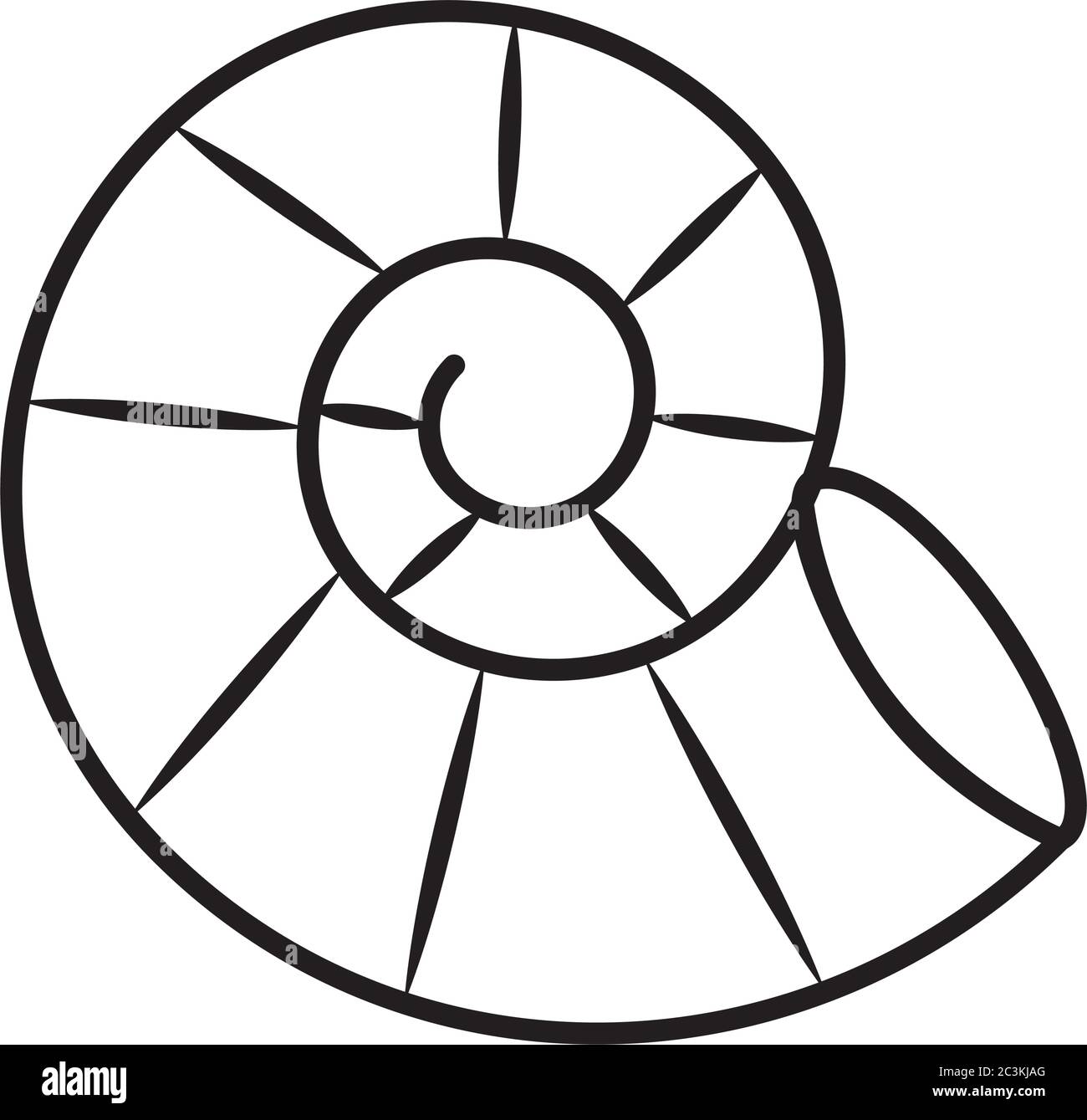 shell line style icon design Sea life ecosystem fauna and ocean theme ...