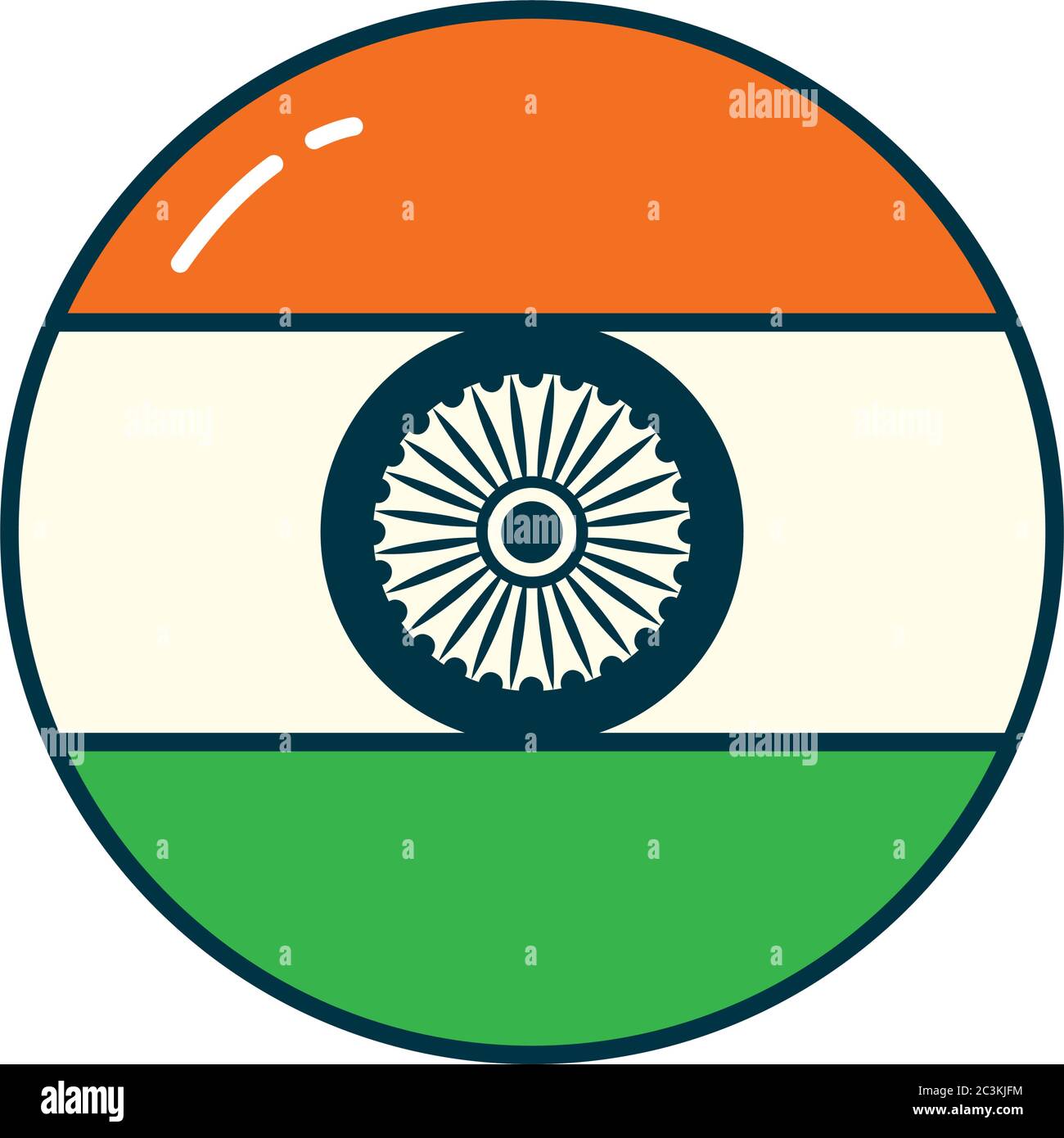 Indian circle line and fill style icon design, India culture travel and ...