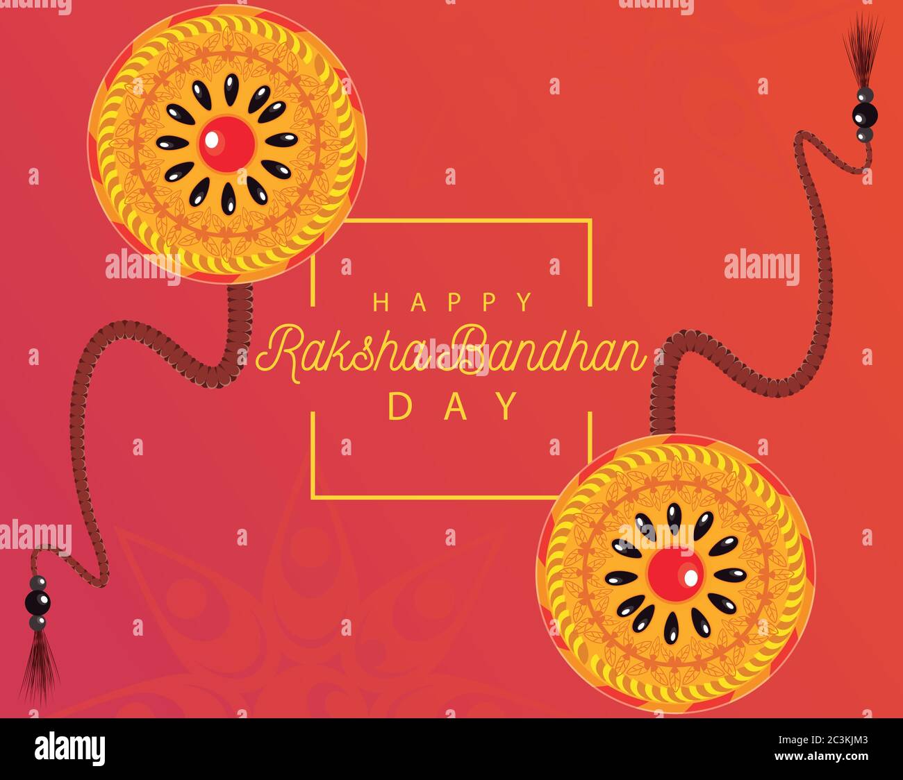 India Raksha Bandhan flowers decoration frame vector illustration ...