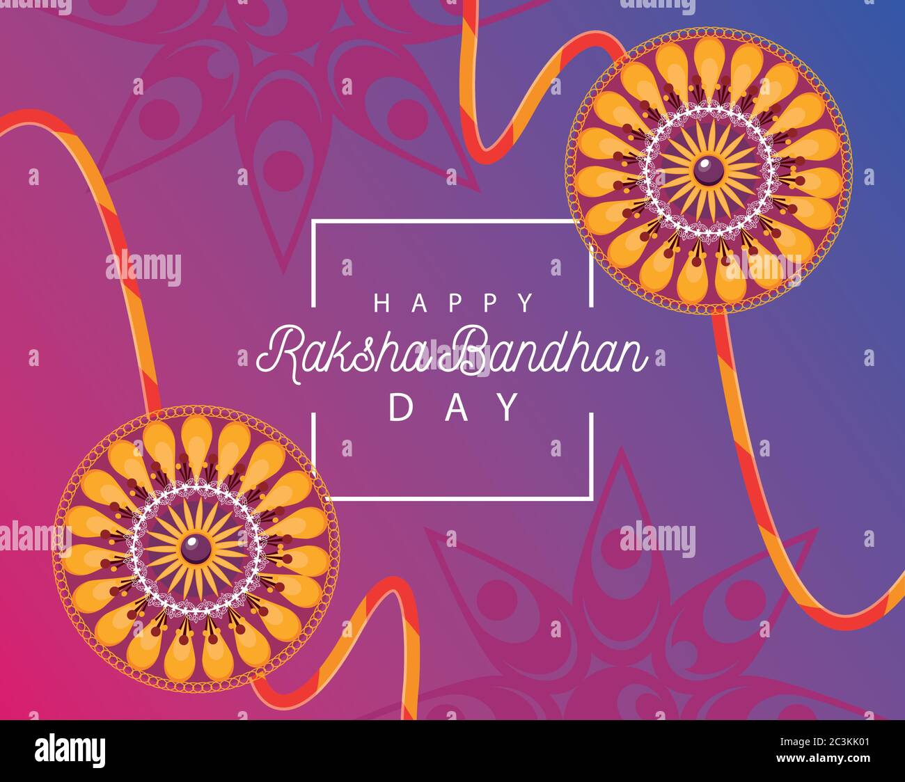 India Raksha Bandhan flowers decoration frame vector illustration ...