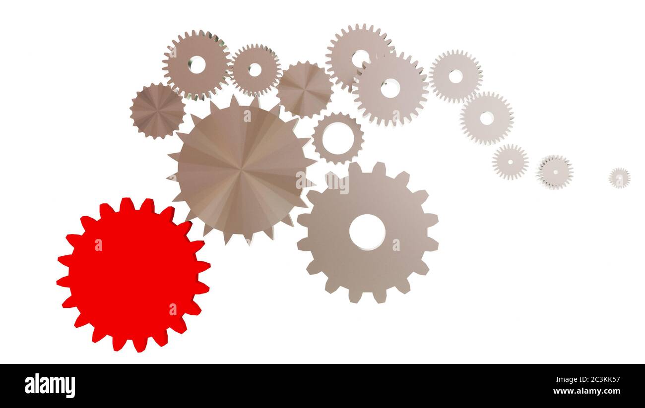 Red gears image hi-res stock photography and images - Alamy