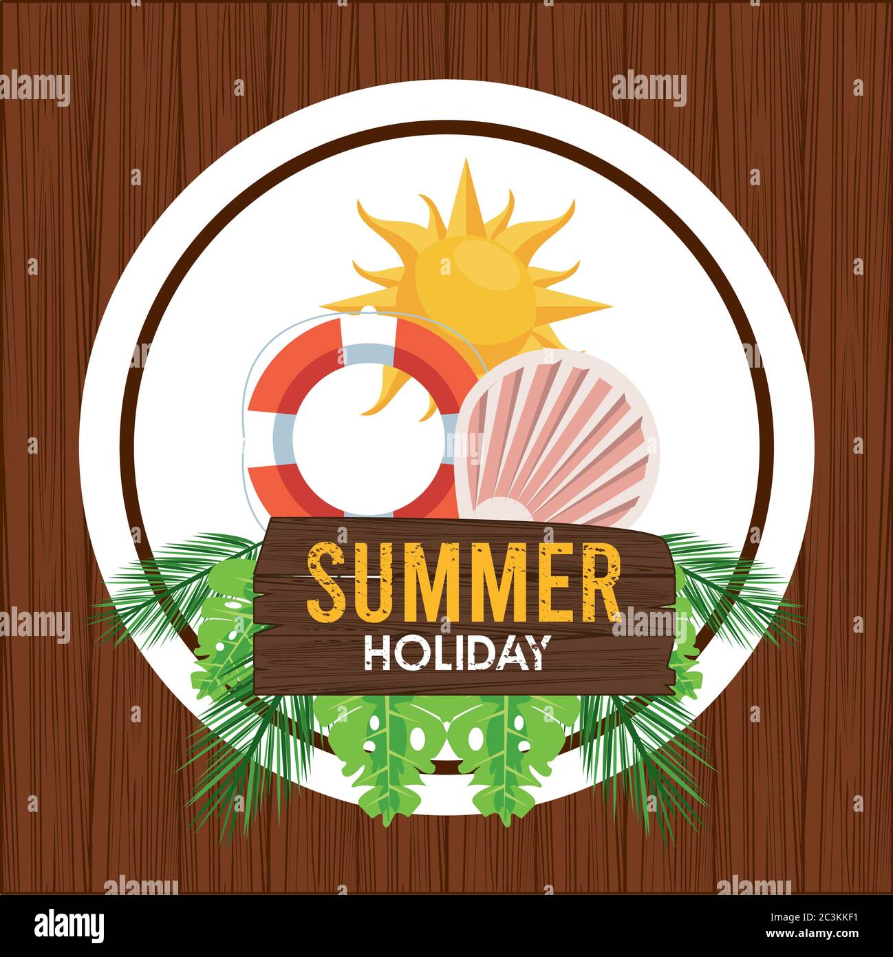summer holiday label with sun vector illustration design Stock Vector ...